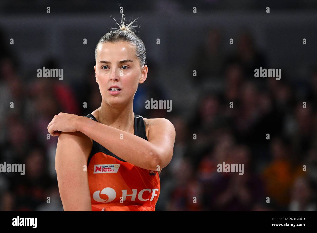 Matisse Letherbarrow of the Giants during the Super Netball Round 9 ...