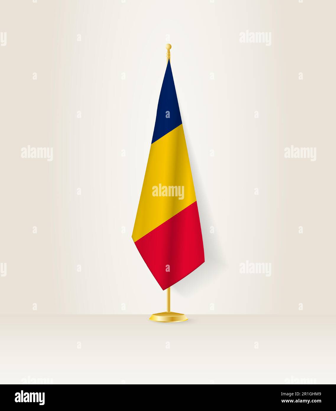 Chad flag on a flag stand. Vector illustration Stock Vector Image & Art ...