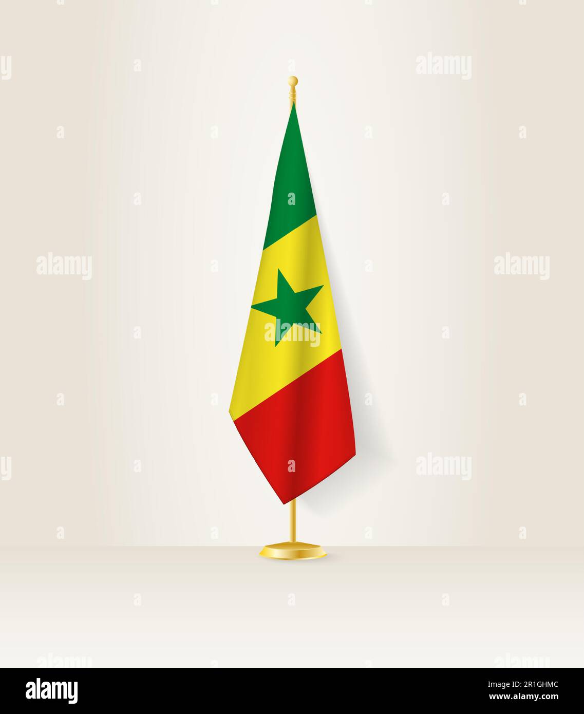 Senegal flag on a flag stand. Vector illustration Stock Vector Image & Art - Alamy