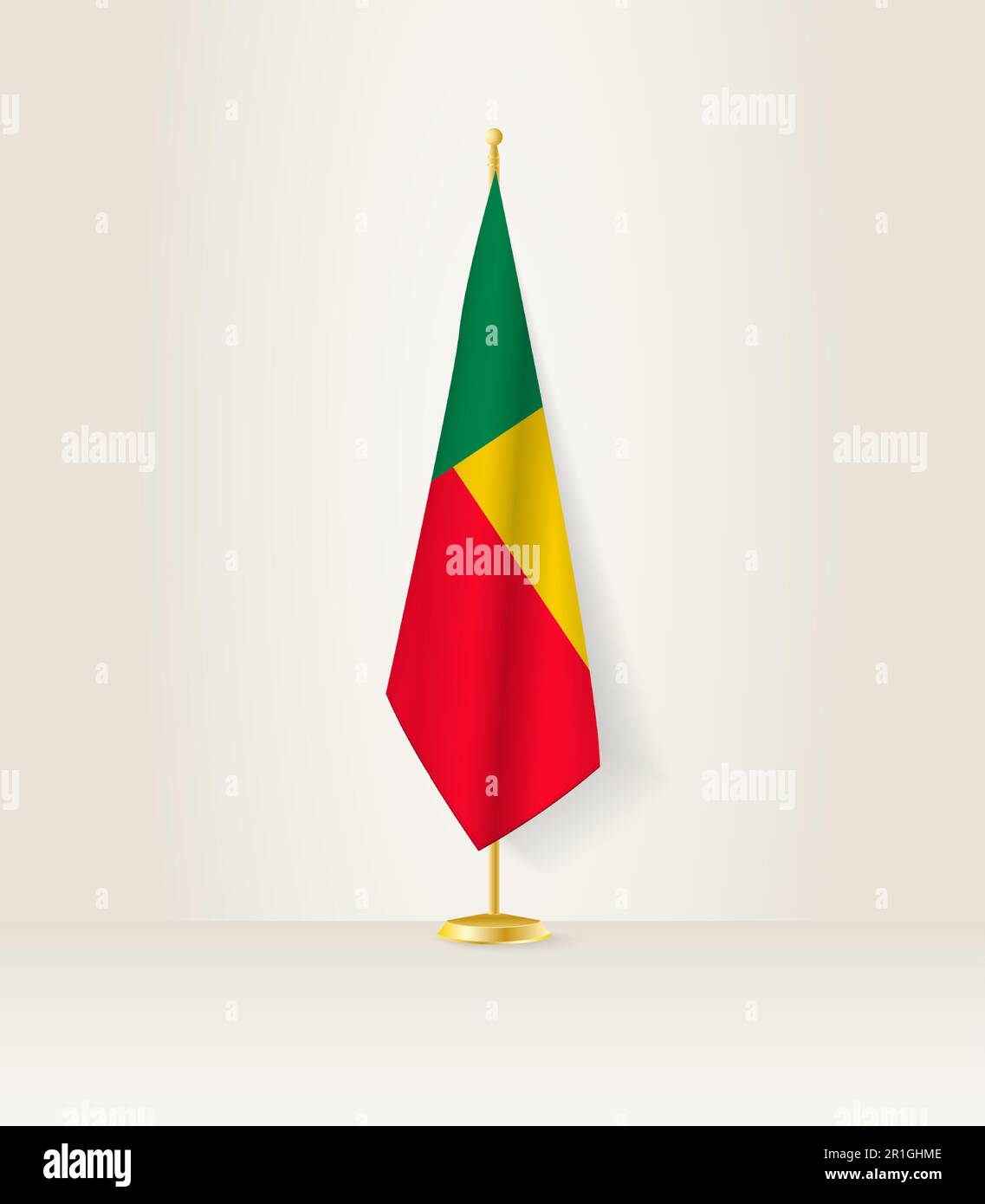 Benin flag on a flag stand. Vector illustration Stock Vector Image ...