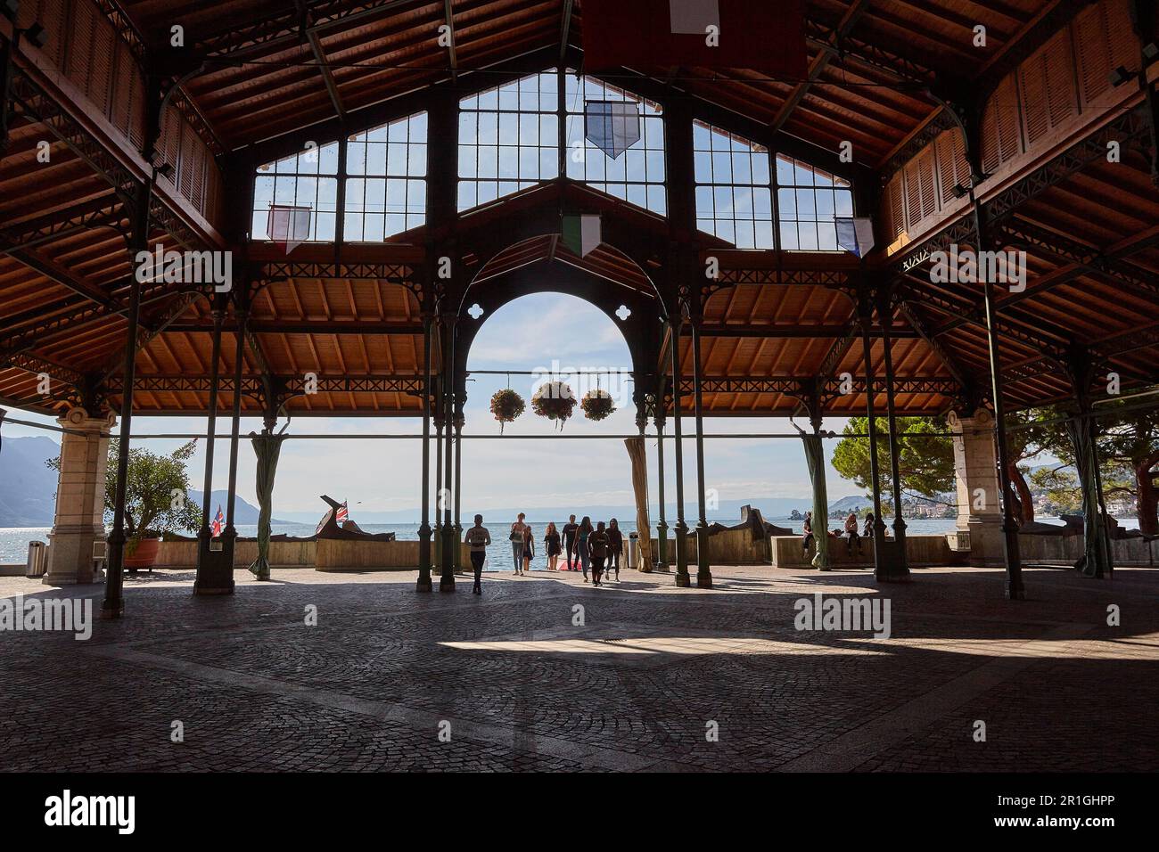 Marche Couvert market hall in Montreux, Lake Geneva, Switzerland Stock ...