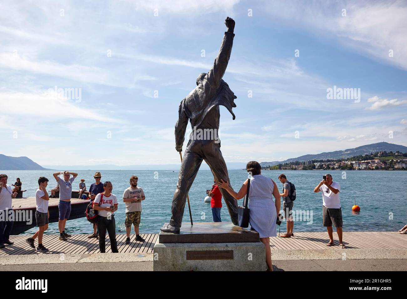 Freddie Mercury Statue in Montreux, Lake Geneva, Canton Vaud ...