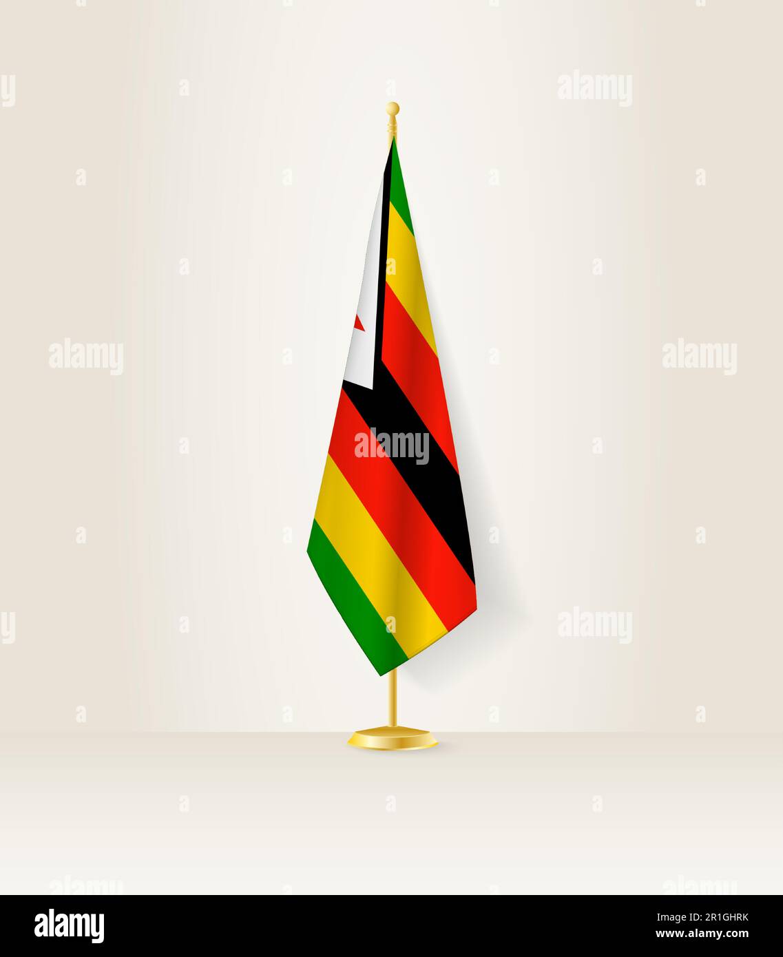 Zimbabwe flag on a flag stand. Vector illustration Stock Vector Image ...
