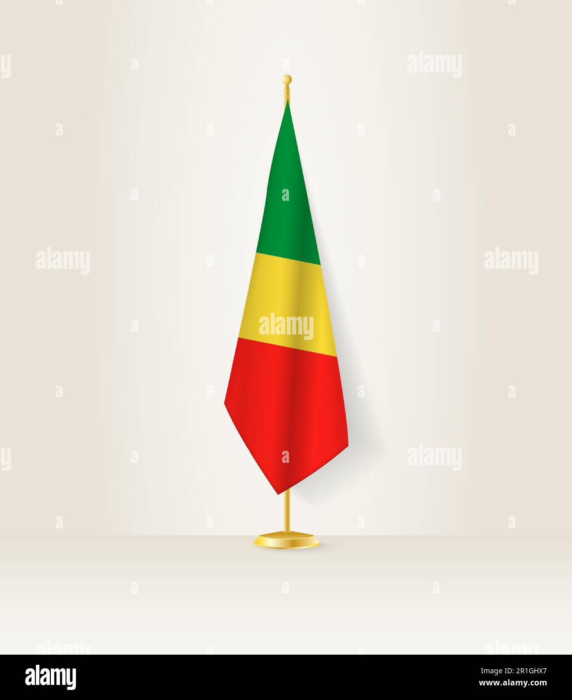 Congo flag on a flag stand. Vector illustration Stock Vector Image ...