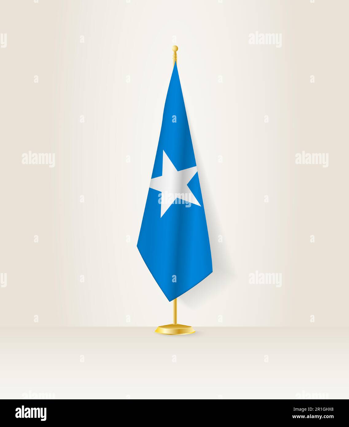 Somalia flag on a flag stand. Vector illustration Stock Vector Image ...