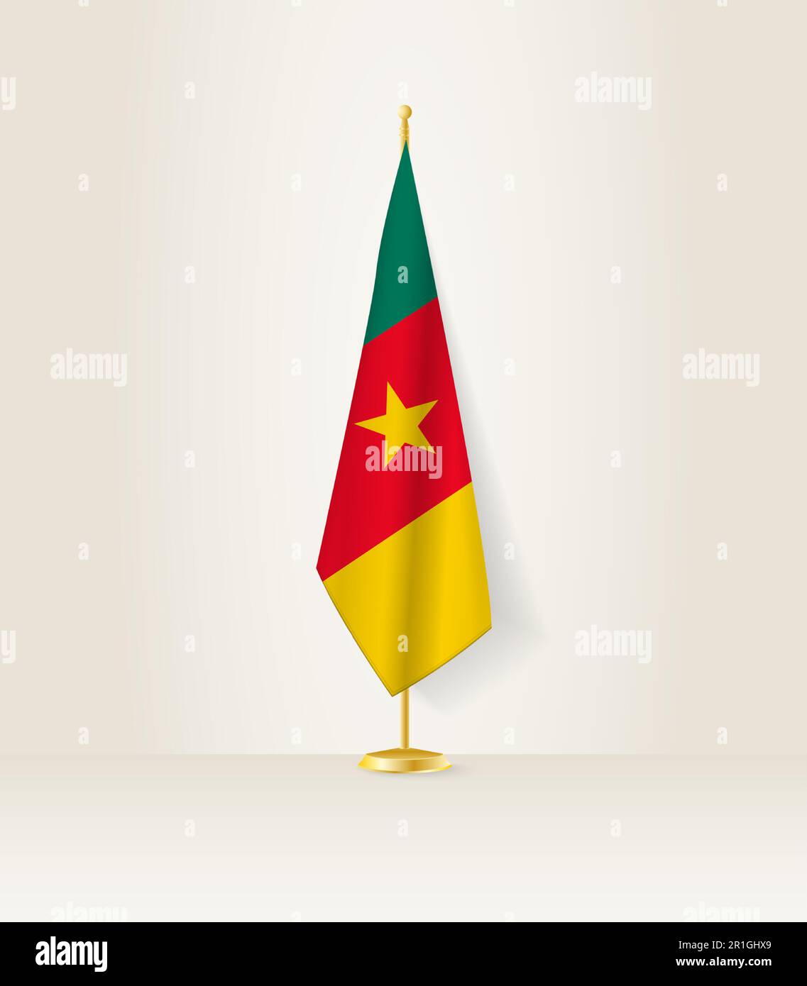 Cameroon flag on a flag stand. Vector illustration Stock Vector Image ...