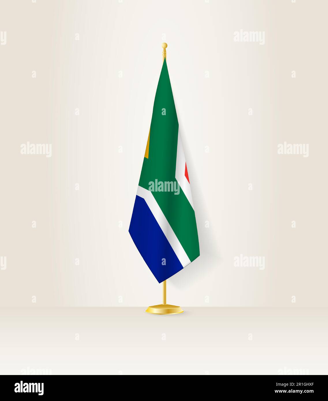 South Africa flag on a flag stand. Vector illustration Stock Vector ...