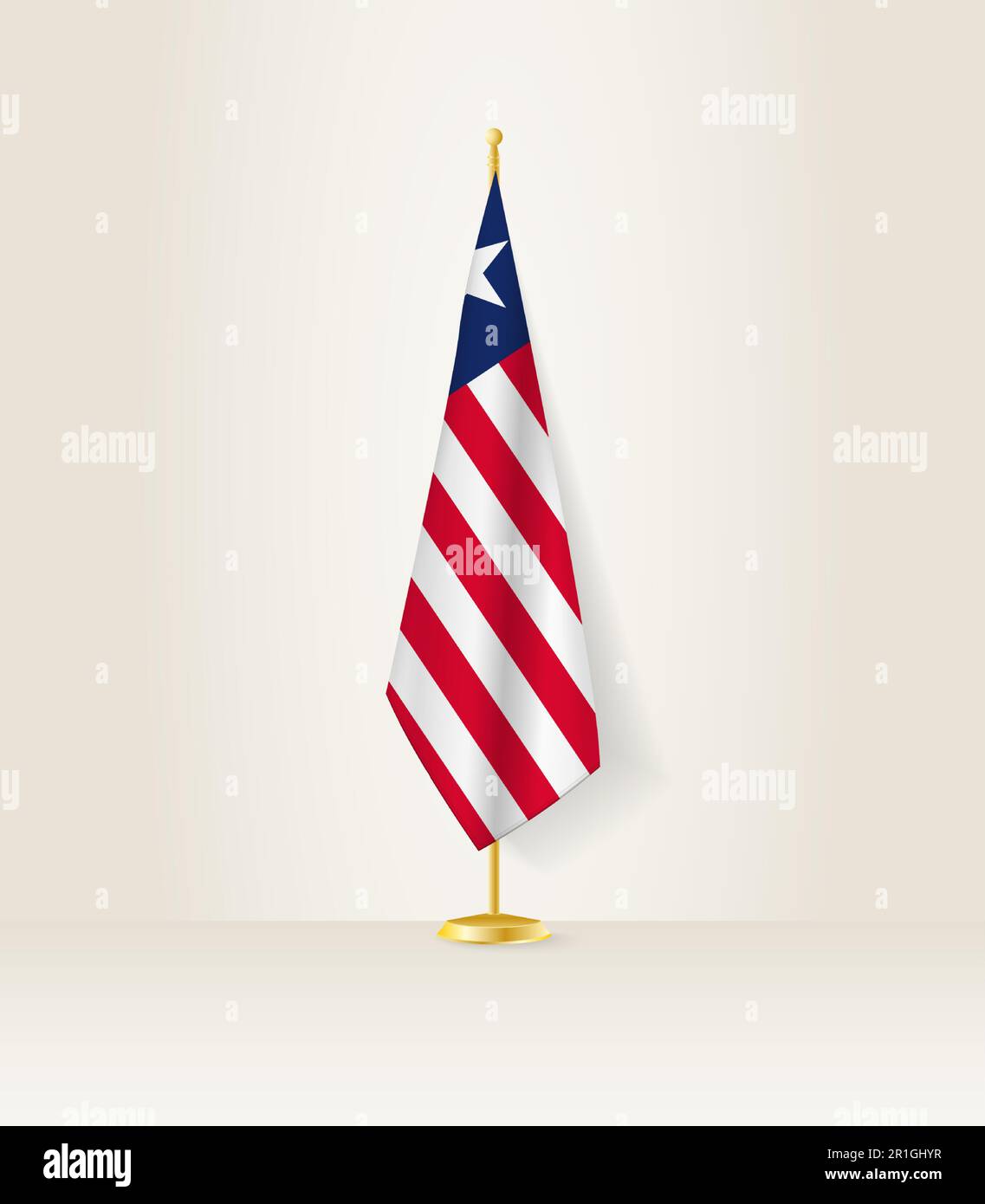 Liberia flag on a flag stand. Vector illustration Stock Vector Image ...