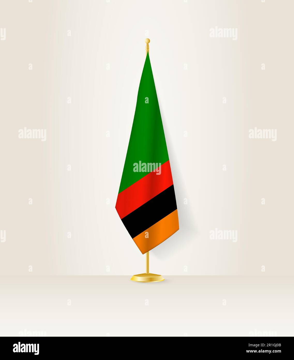 Zambia flag on a flag stand. Vector illustration Stock Vector Image ...