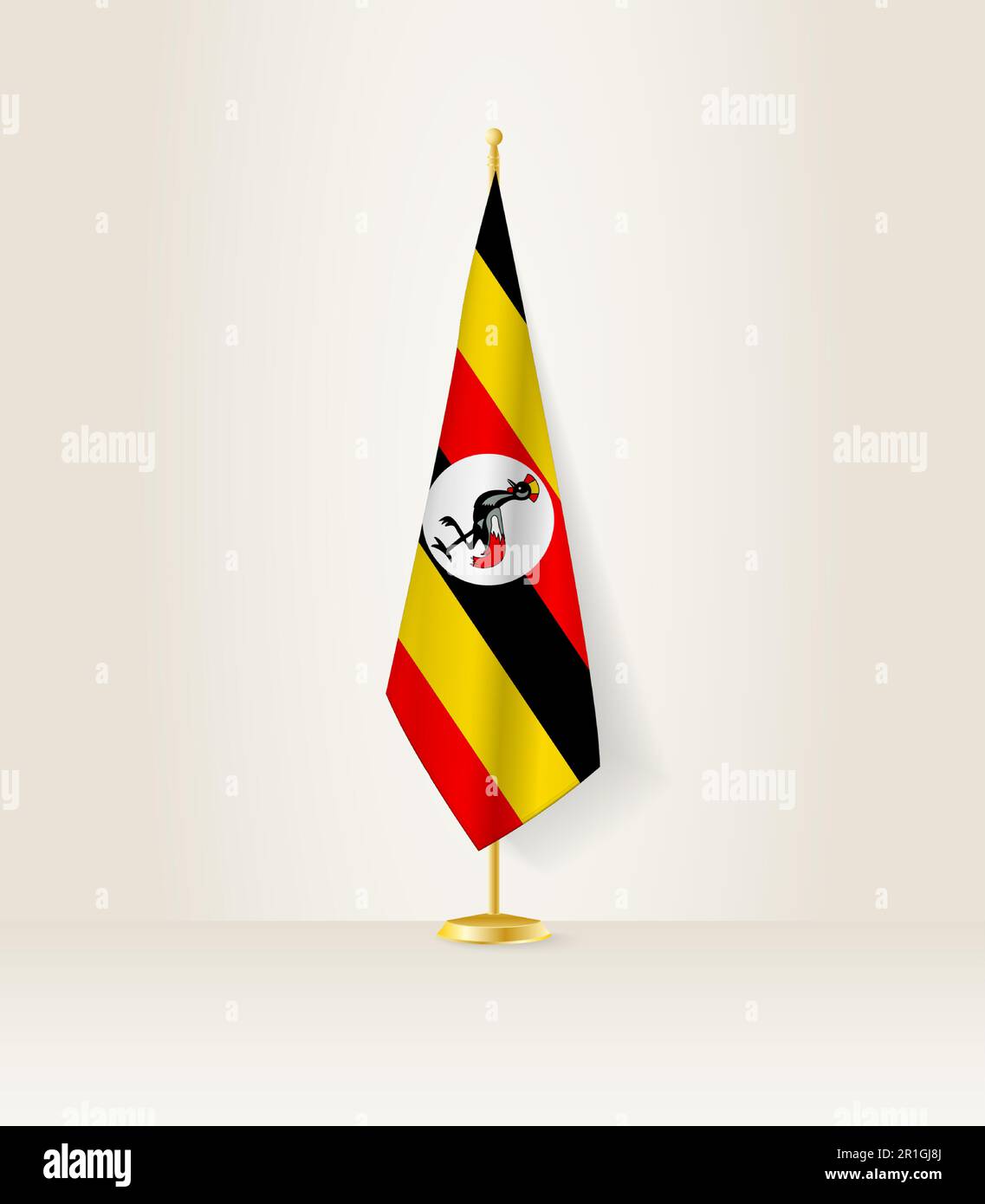 Uganda flag on a flag stand. Vector illustration Stock Vector Image & Art - Alamy