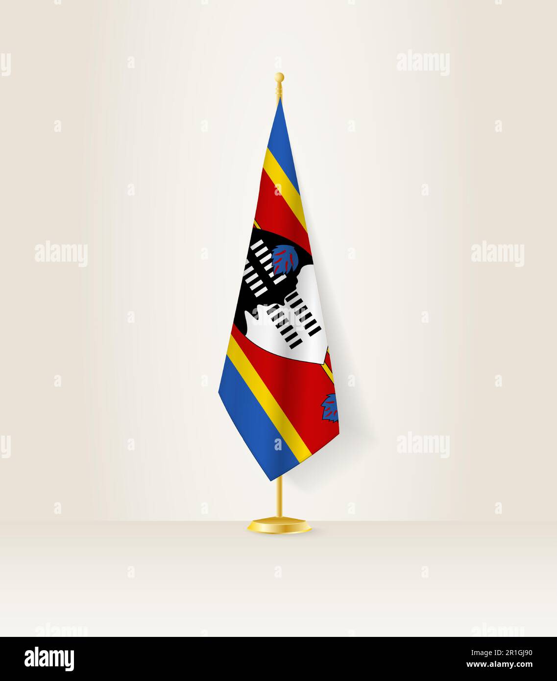 Swaziland flag on a flag stand. Vector illustration Stock Vector Image ...