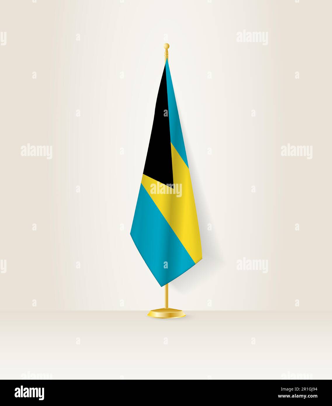 The Bahamas flag on a flag stand. Vector illustration Stock Vector ...
