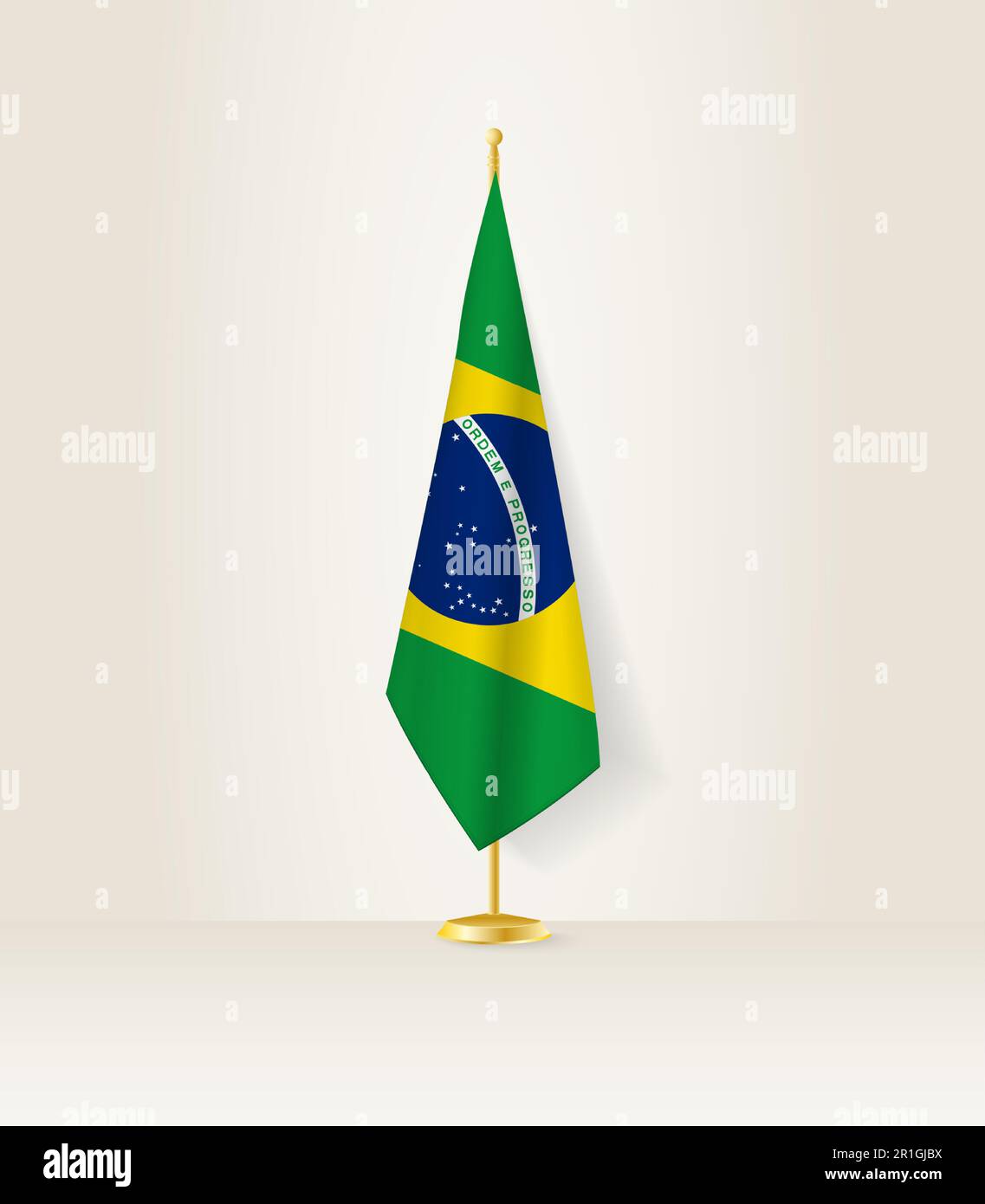 Brazil flag on a flag stand. Vector illustration Stock Vector Image ...