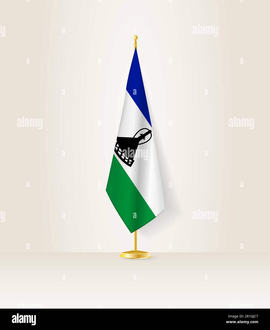 Lesotho flag on a flag stand. Vector illustration Stock Vector Image ...