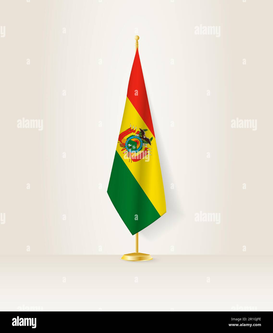Bolivia flag on a flag stand. Vector illustration Stock Vector Image ...