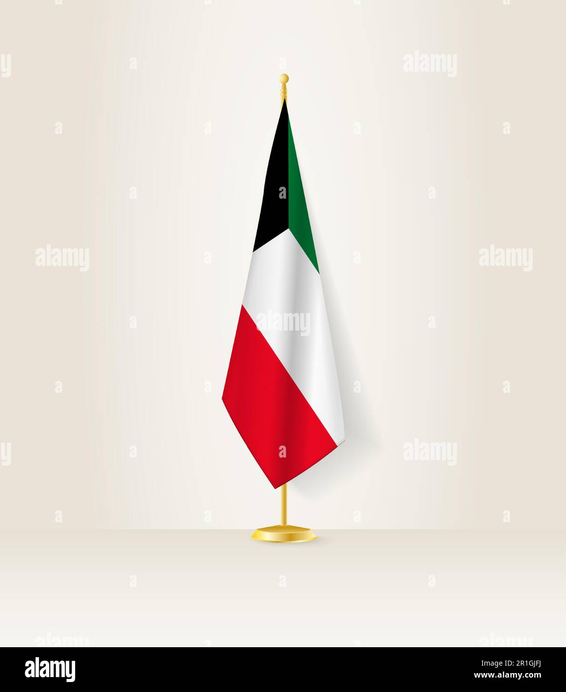 Kuwait flag on a flag stand. Vector illustration Stock Vector Image ...