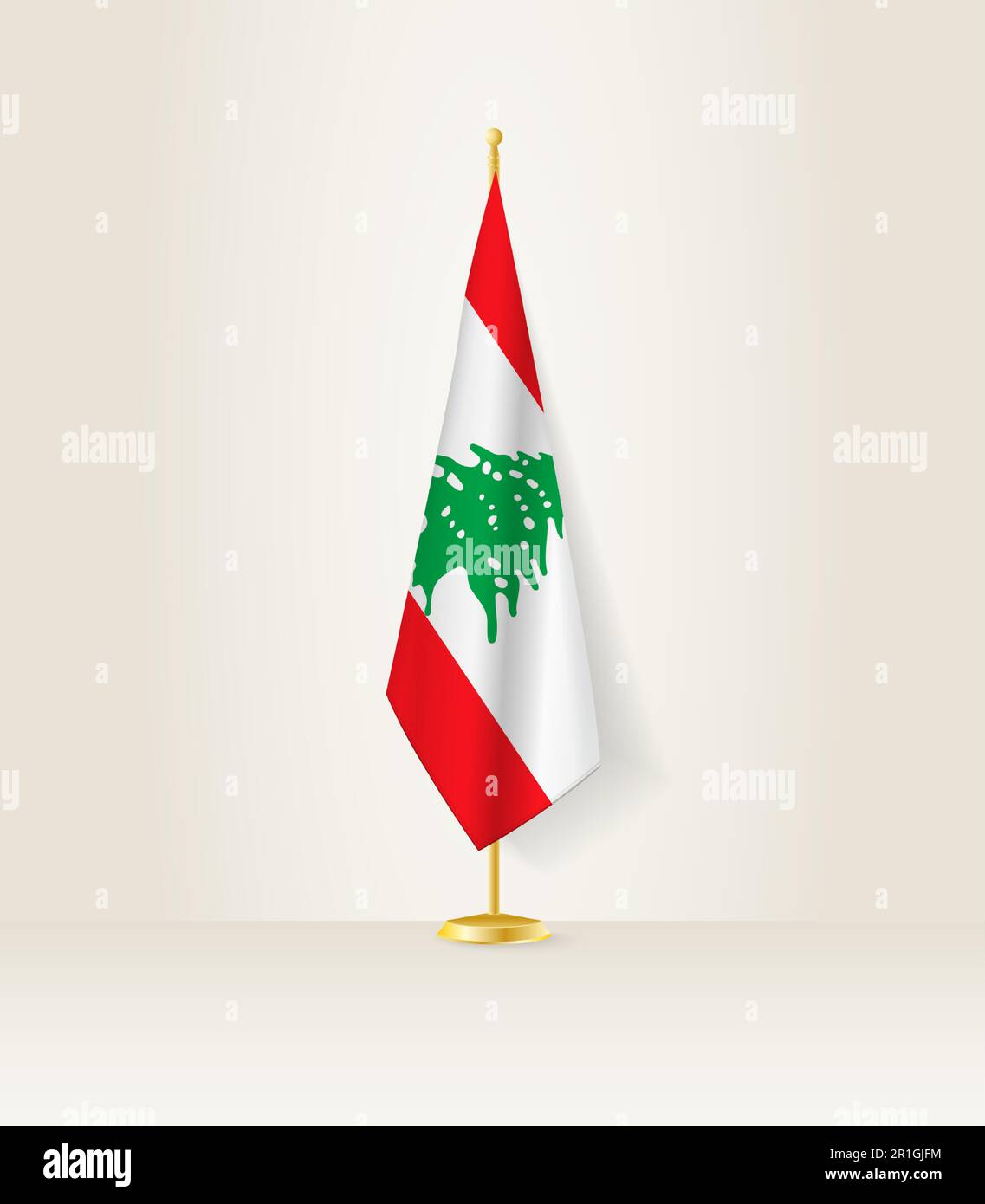 Lebanon flag on a flag stand. Vector illustration Stock Vector Image ...