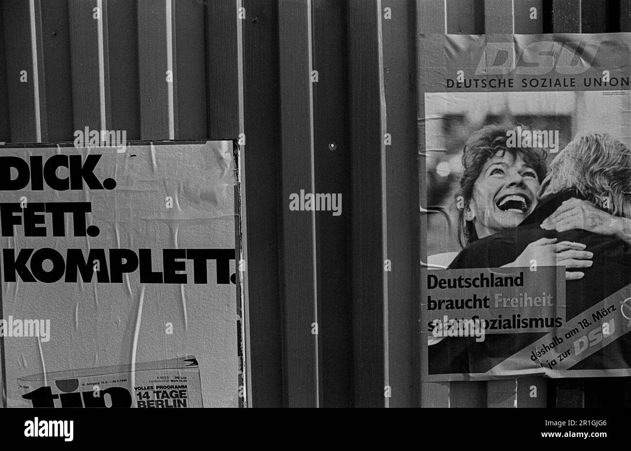 Thick, fat, complete, GDR, Berlin, 16.03.1990, election poster, Germany ...