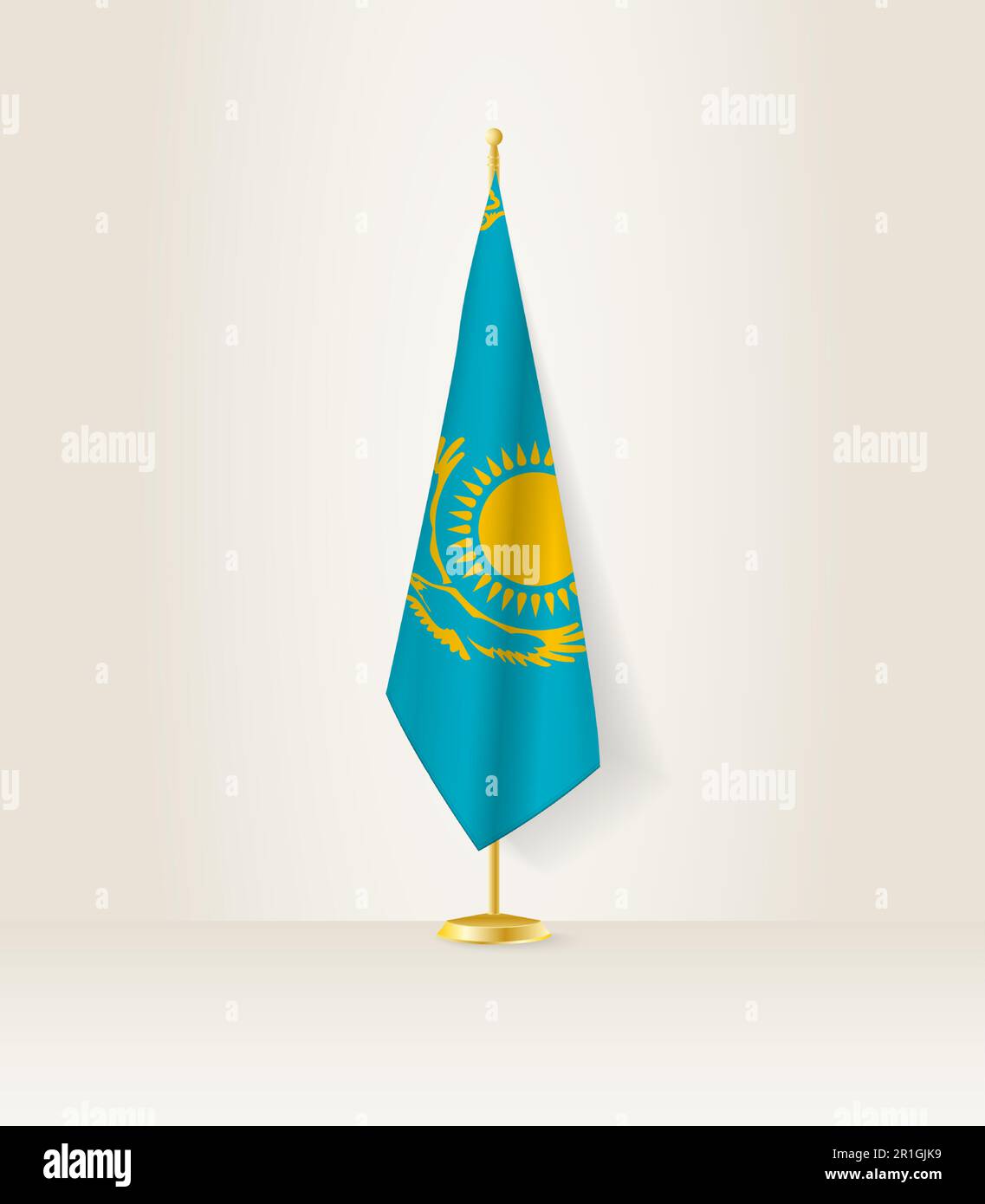 Flag kazakhstan waving on Stock Vector Images - Alamy