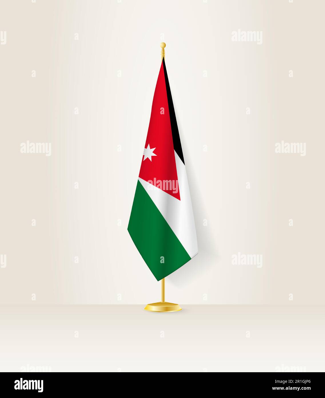 Jordan flag on a flag stand. Vector illustration Stock Vector Image ...