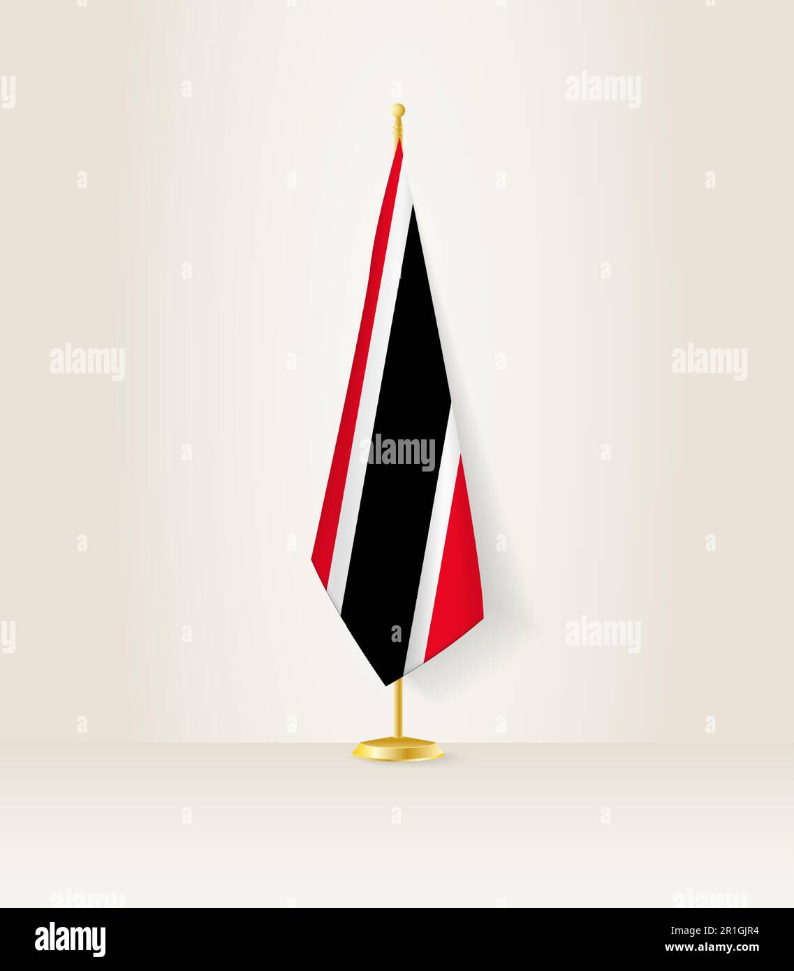 Trinidad and Tobago flag on a flag stand. Vector illustration Stock ...