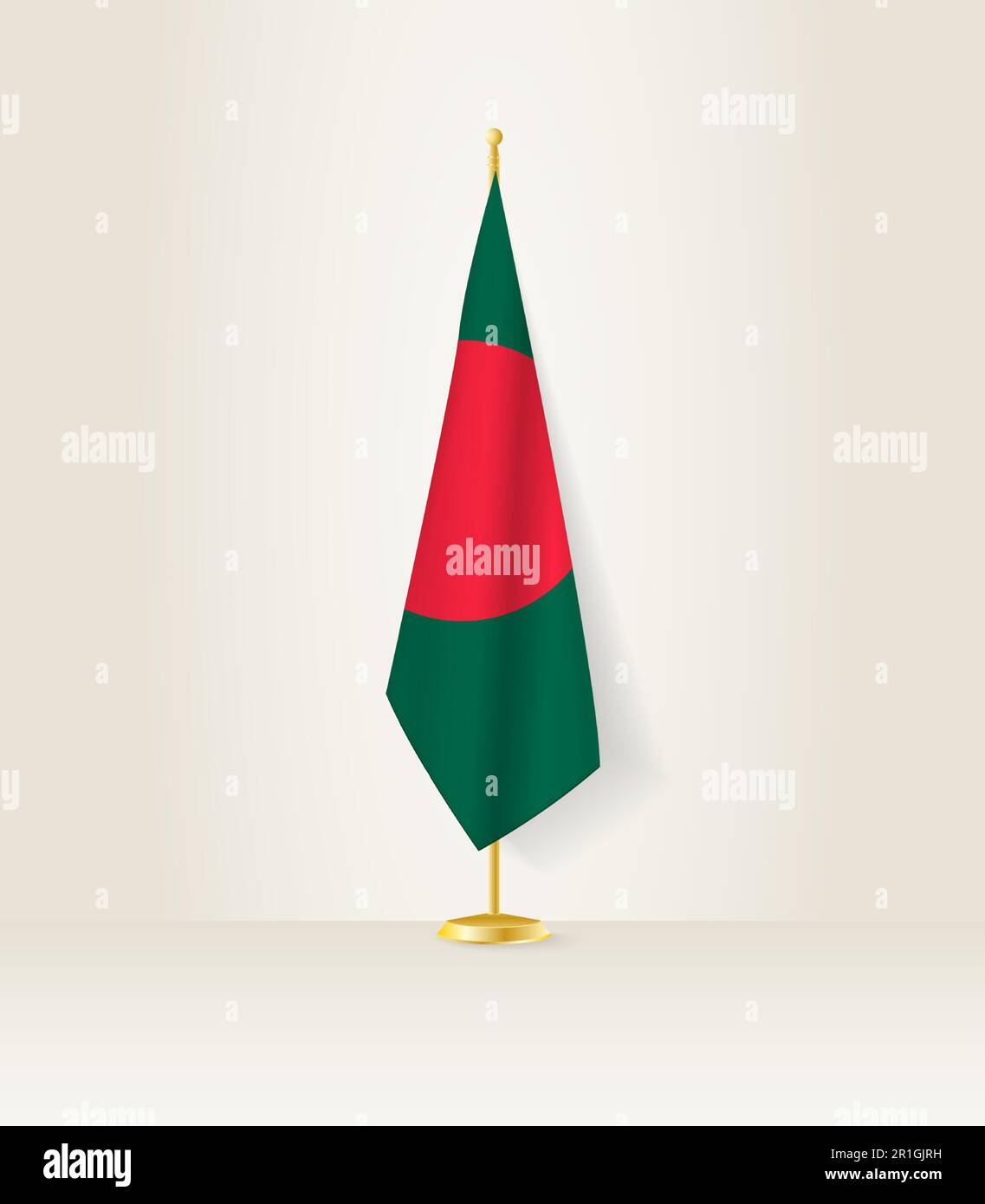 Bangladesh flag on a flag stand. Vector illustration Stock Vector Image ...