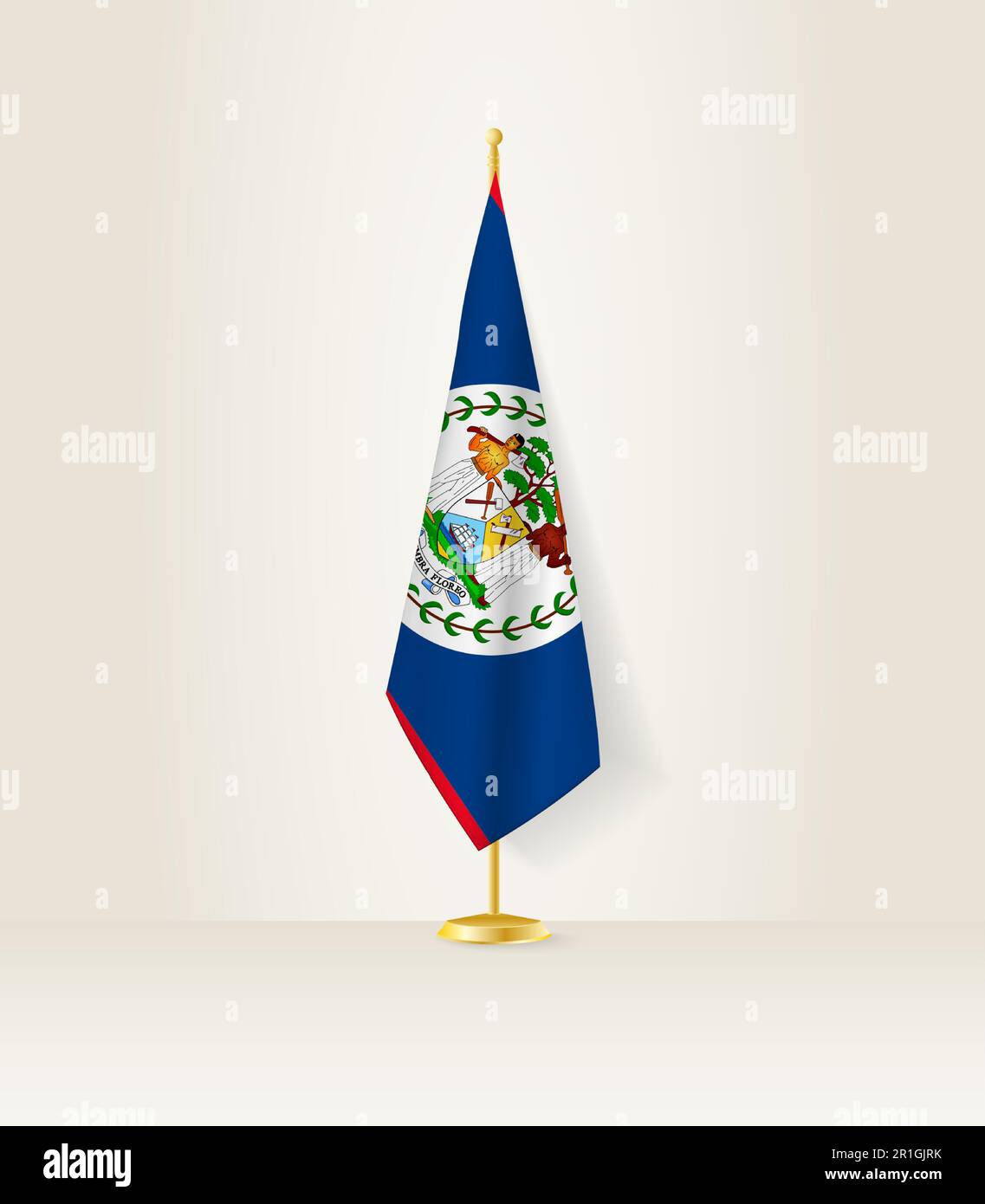 Belize flag on a flag stand. Vector illustration Stock Vector Image ...