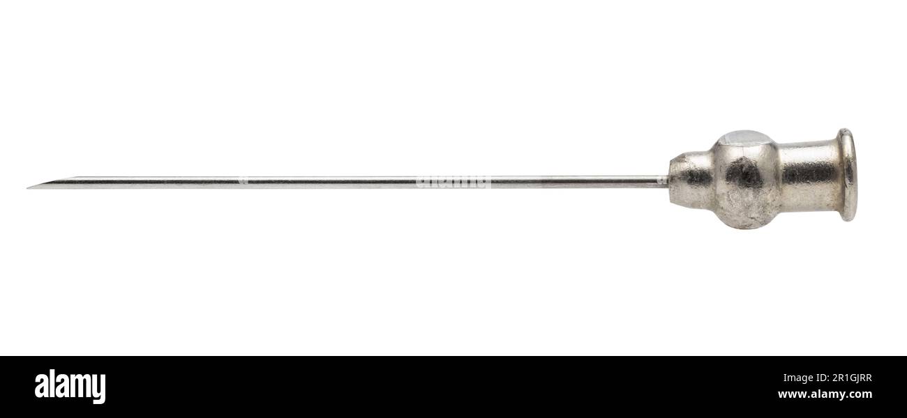 old steel hypodermic needle isolated on white background Stock Photo ...