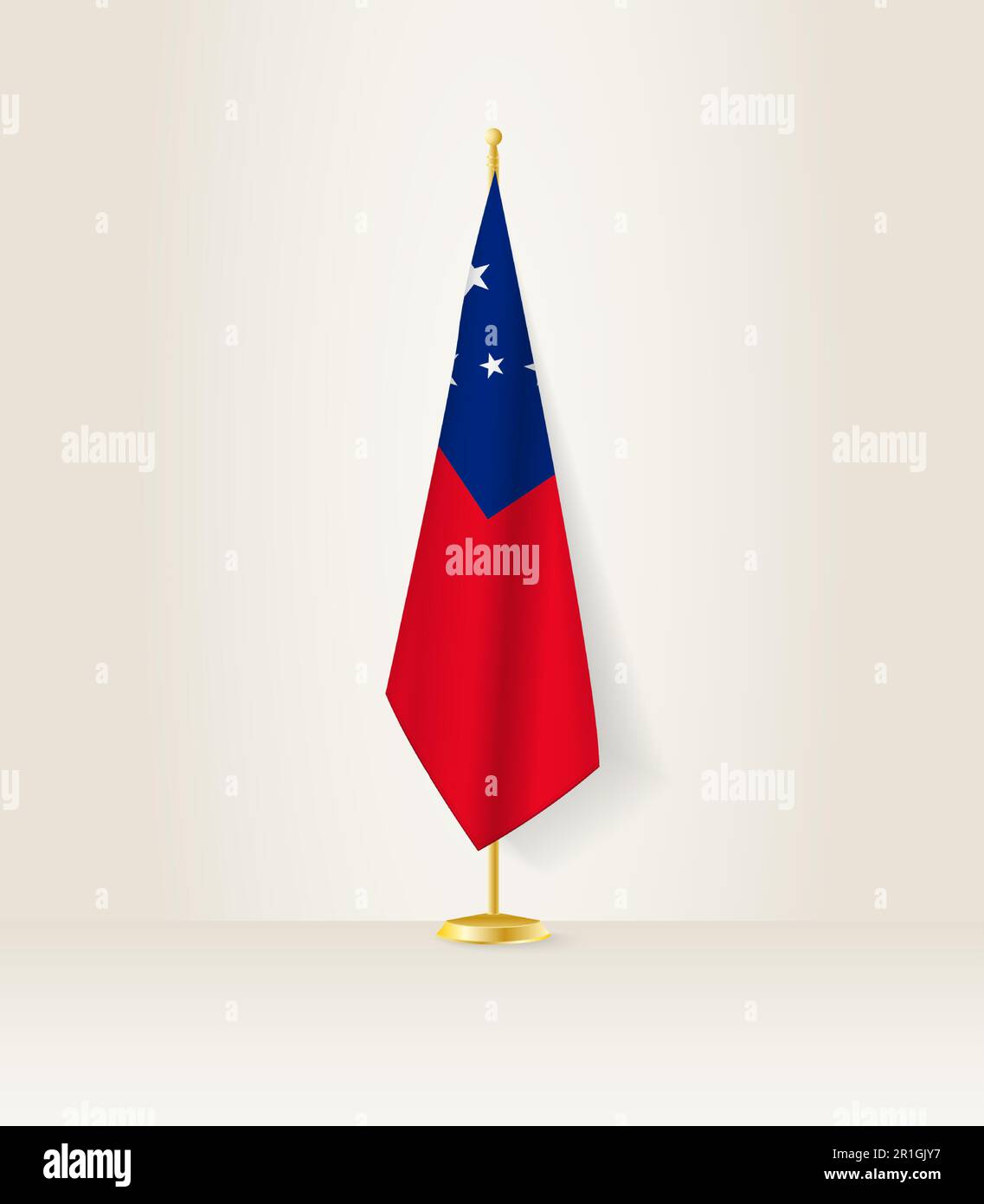 Samoa flag on a flag stand. Vector illustration Stock Vector Image ...