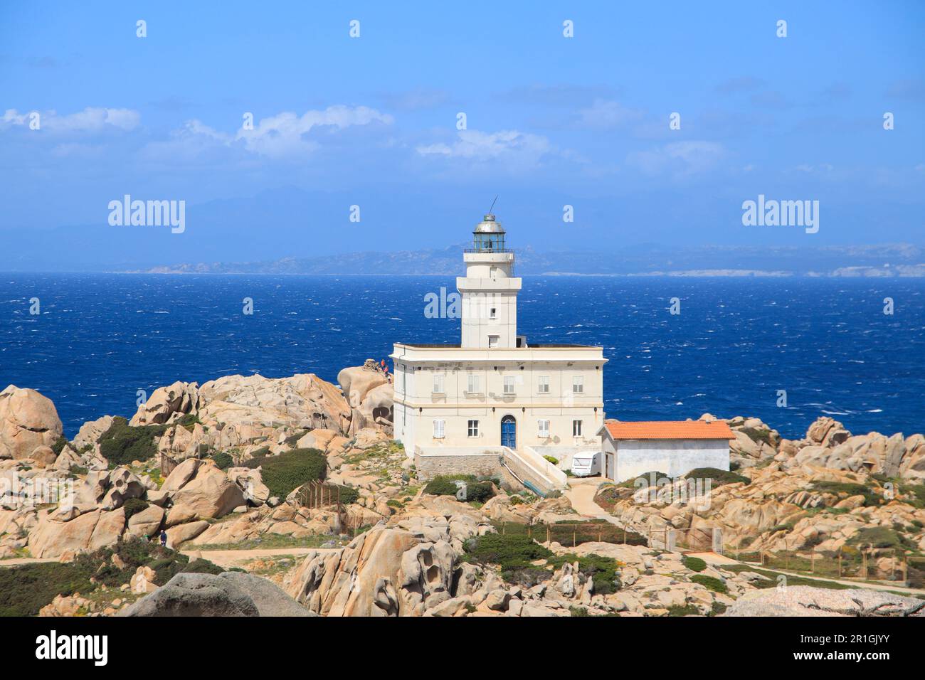 New Lighthouse of Capo Testa (Faro di Capo Testa) at Sardinia Stock ...