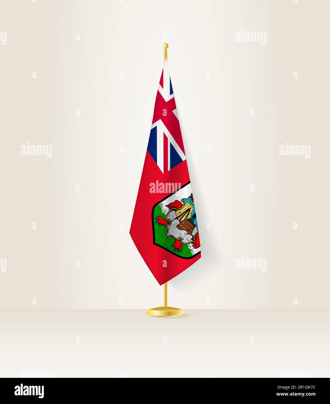 Bermuda flag on a flag stand. Vector illustration Stock Vector Image ...