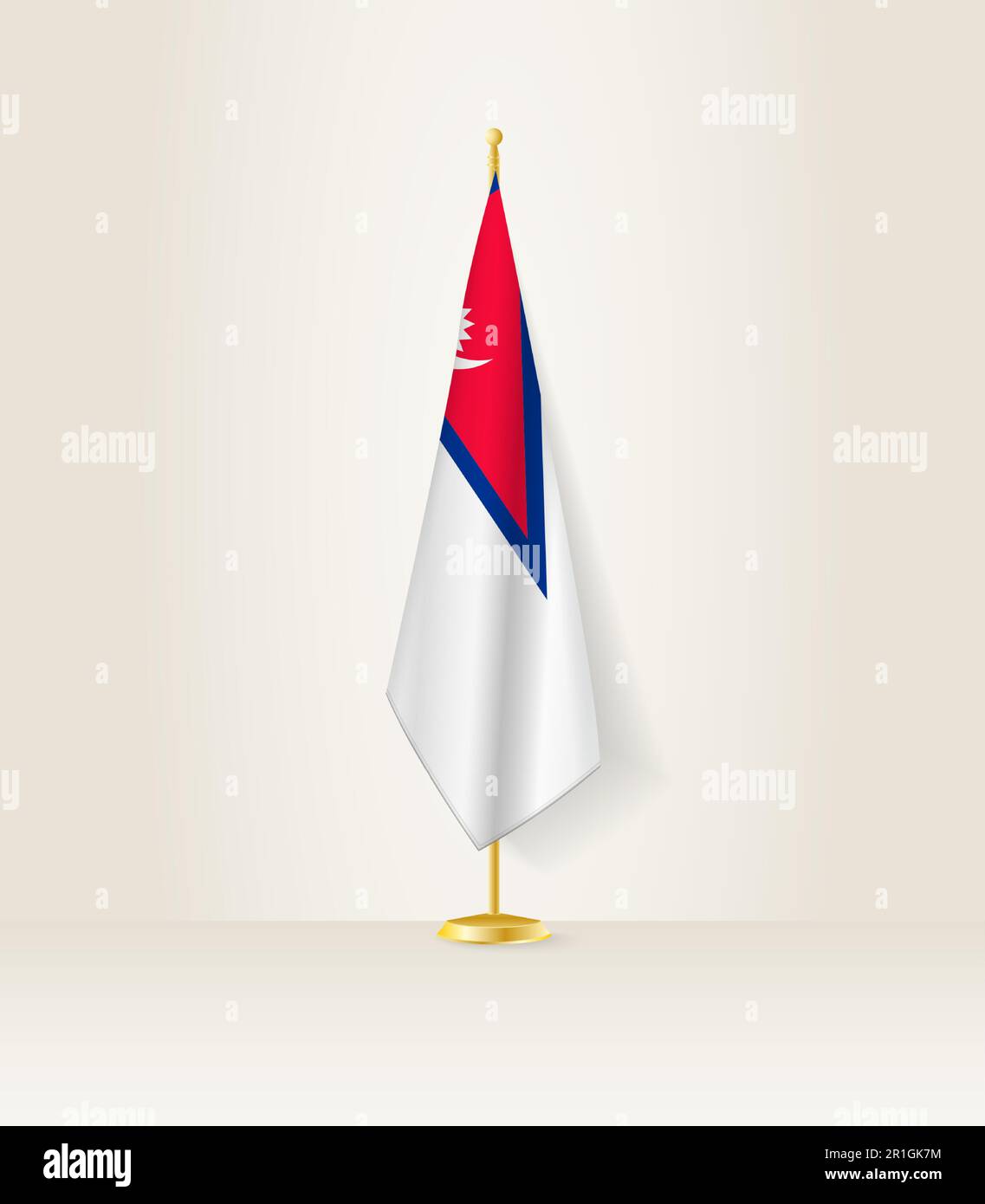 Nepal flag on a flag stand. Vector illustration Stock Vector Image ...