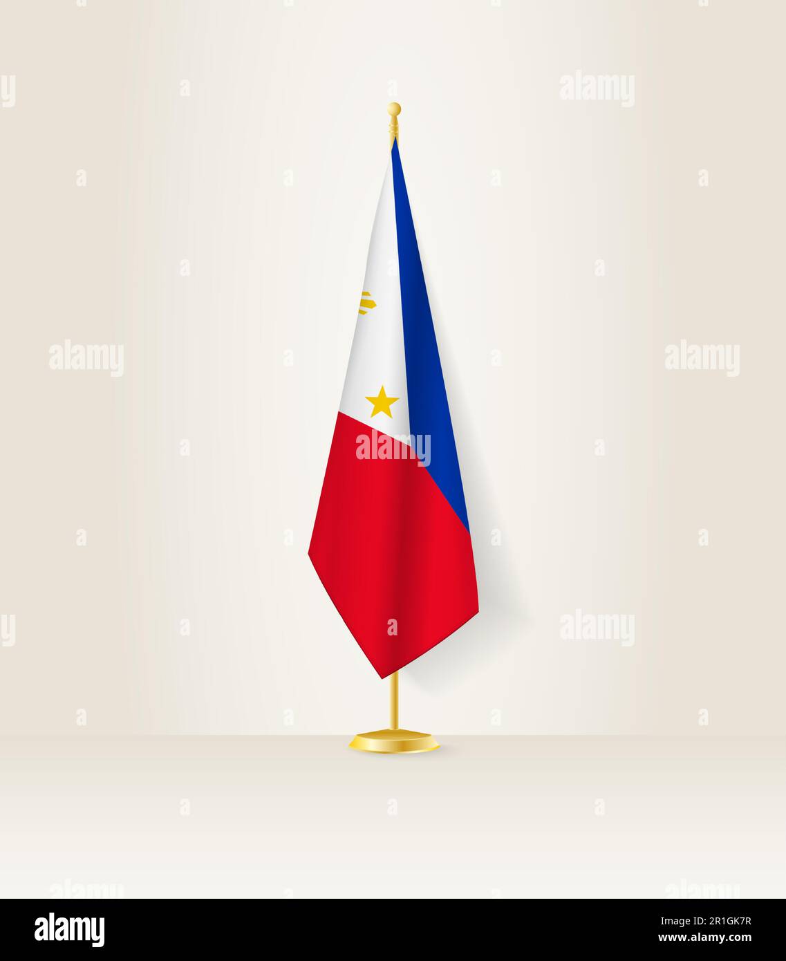 Philippines flag on a flag stand. Vector illustration Stock Vector ...