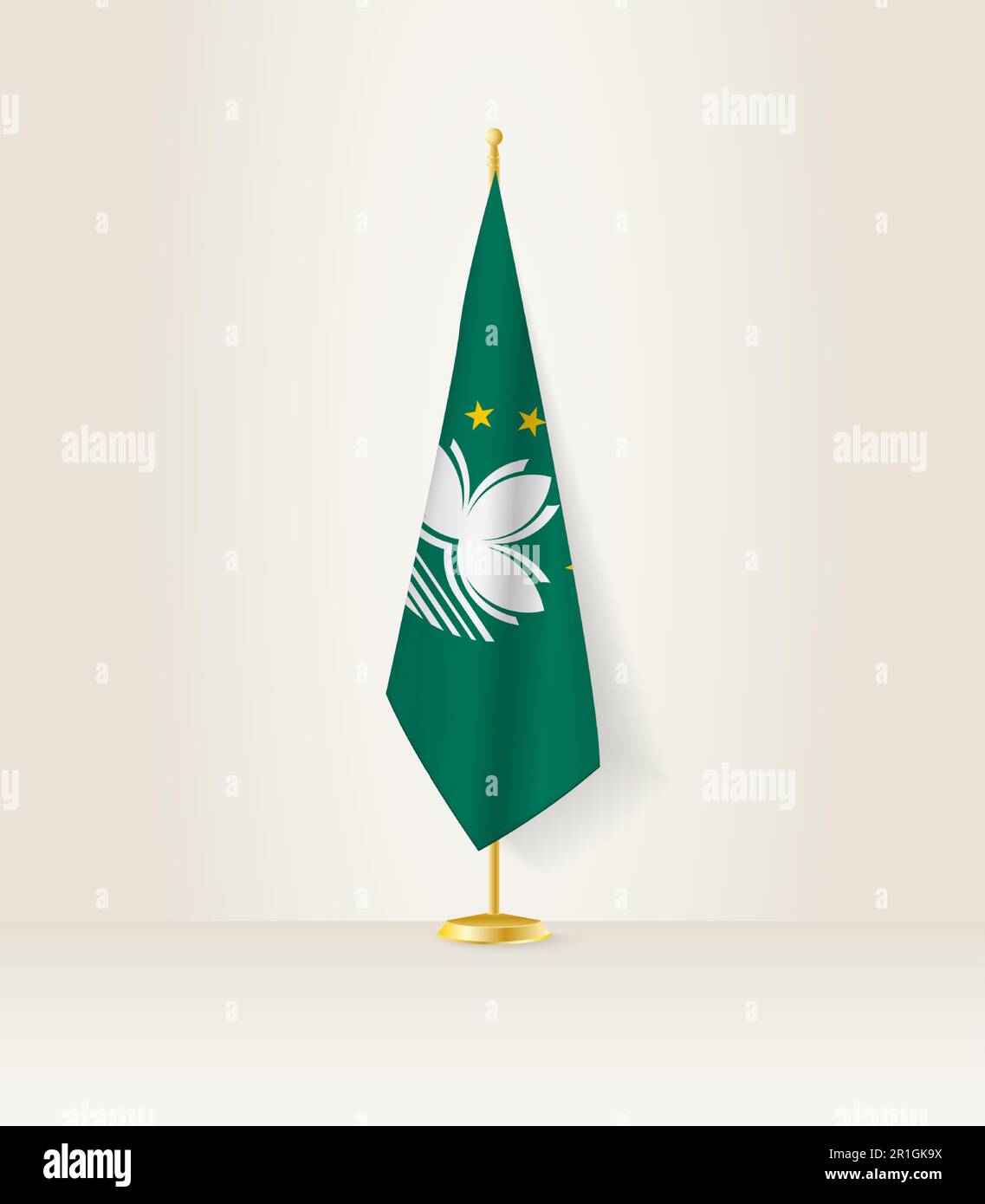 Macau flag on a flag stand. Vector illustration Stock Vector Image ...