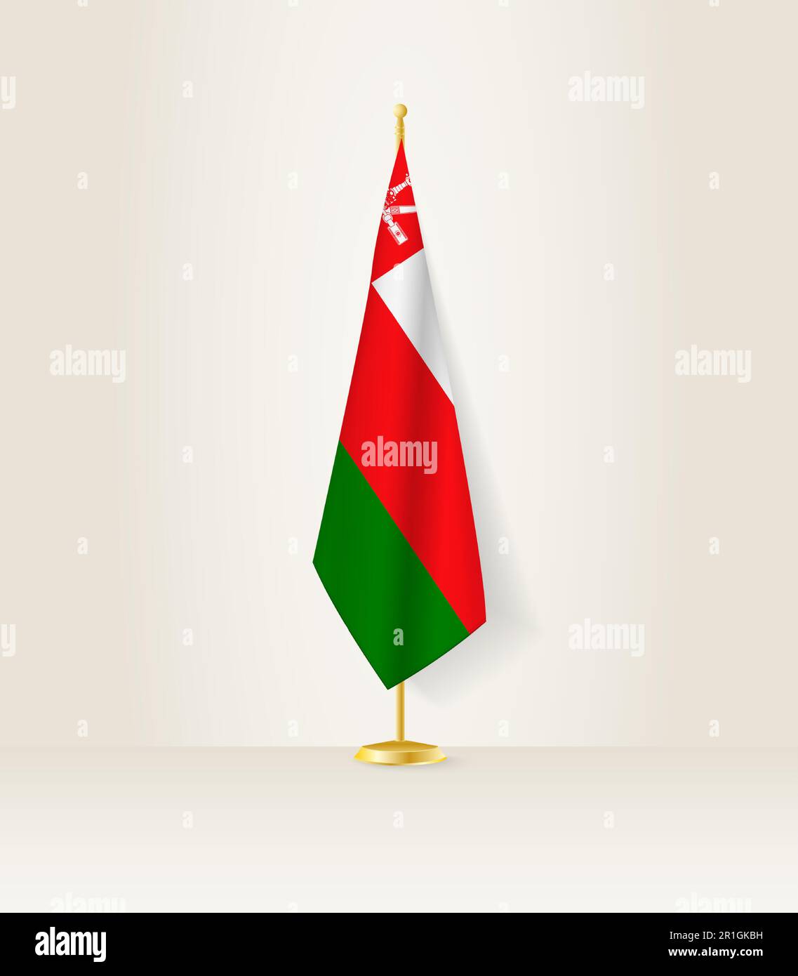 Oman flag on a flag stand. Vector illustration Stock Vector Image & Art ...