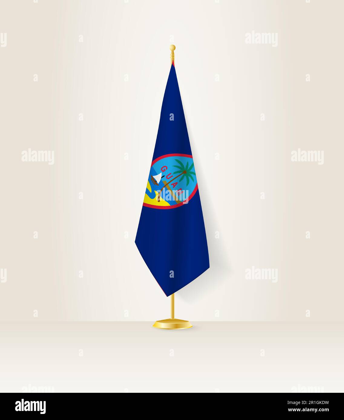 Guam flag on a flag stand. Vector illustration Stock Vector Image & Art ...