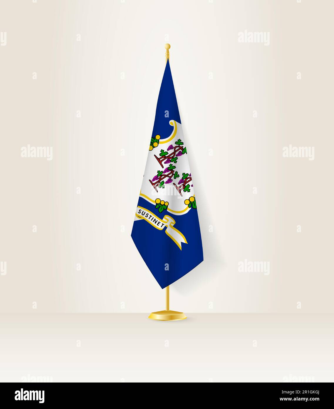 Connecticut flag on a flag stand. Vector illustration Stock Vector ...