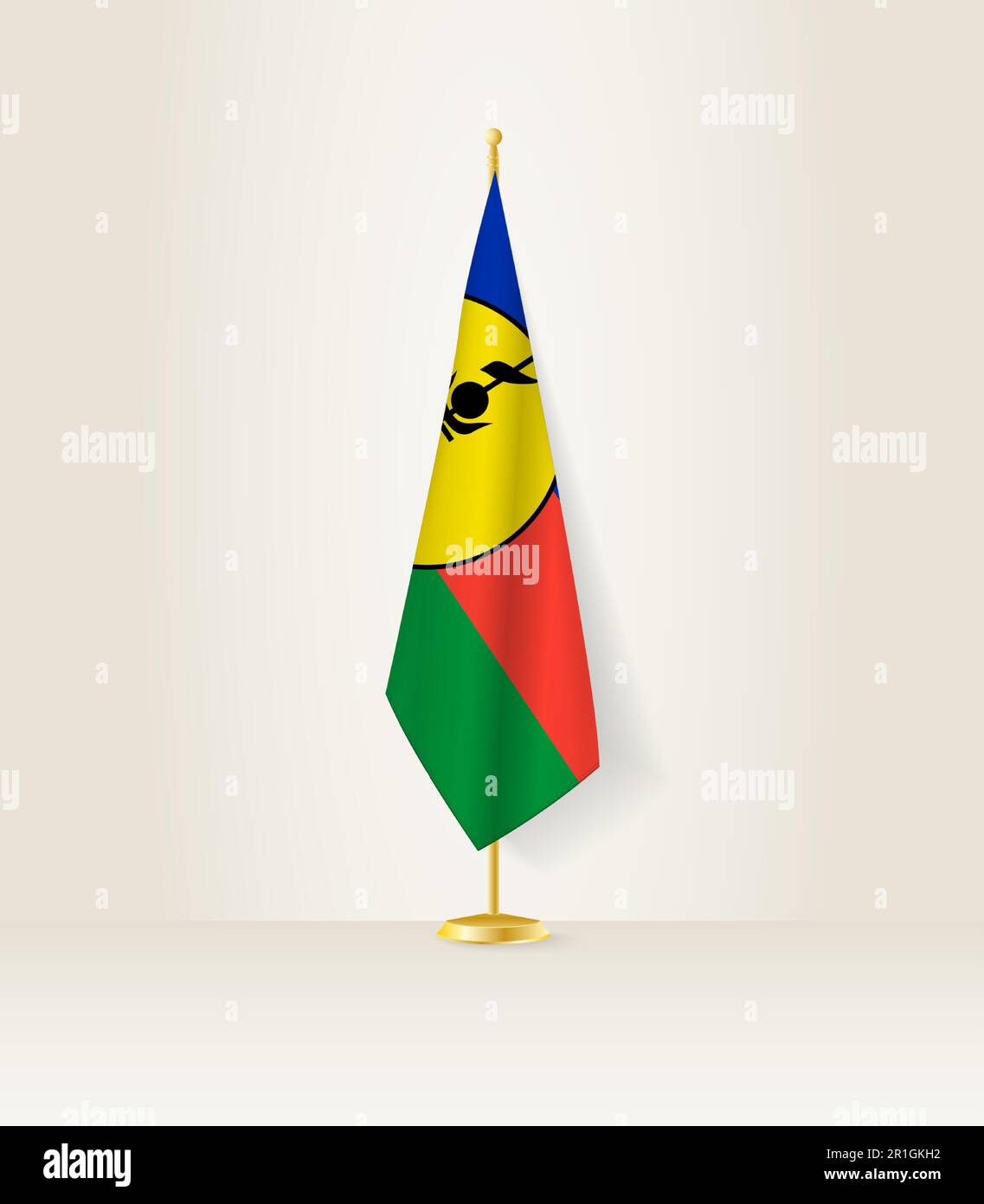 New Caledonia flag on a flag stand. Vector illustration Stock Vector ...