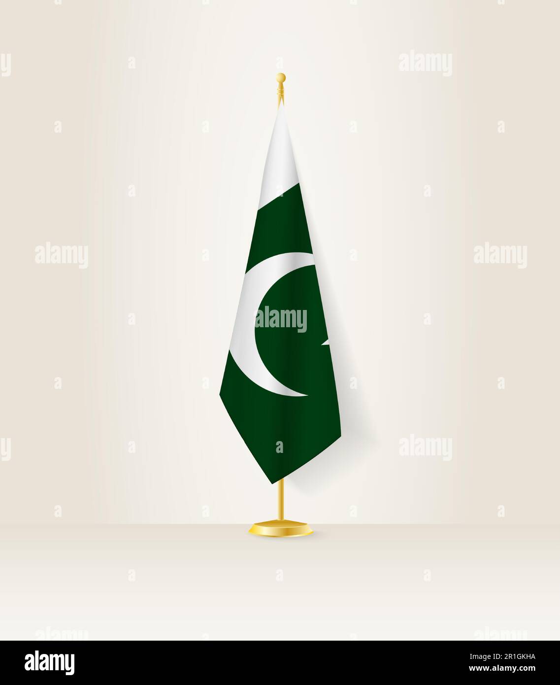 Pakistan flag on a flag stand. Vector illustration Stock Vector Image ...