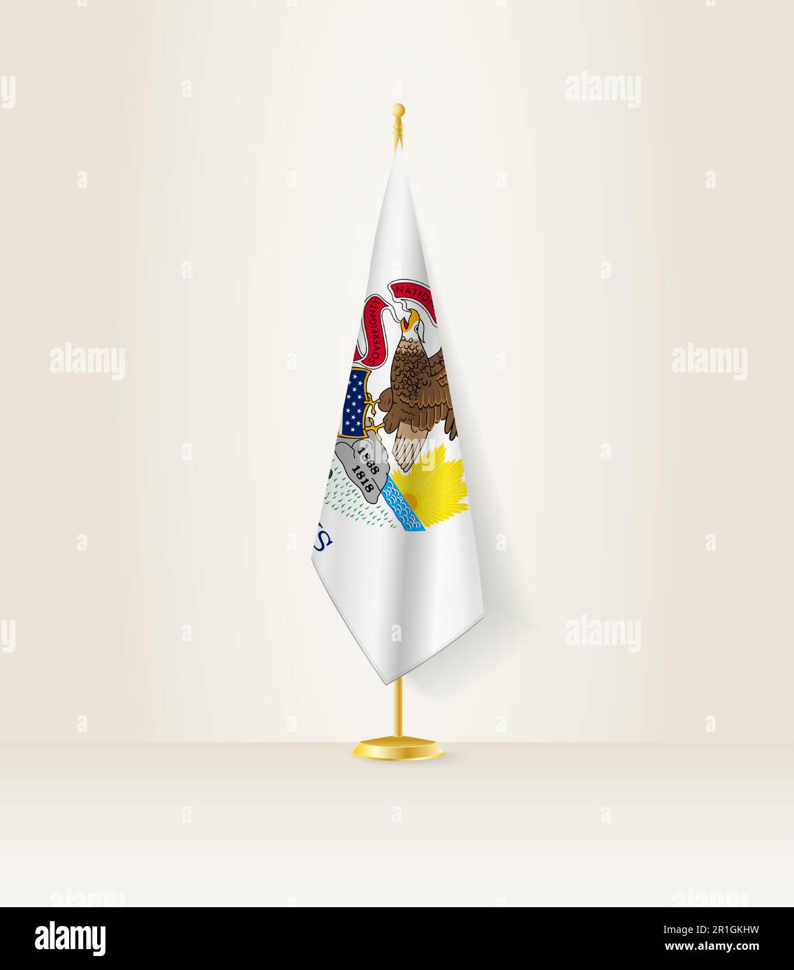 Illinois flag on a flag stand. Vector illustration Stock Vector Image ...