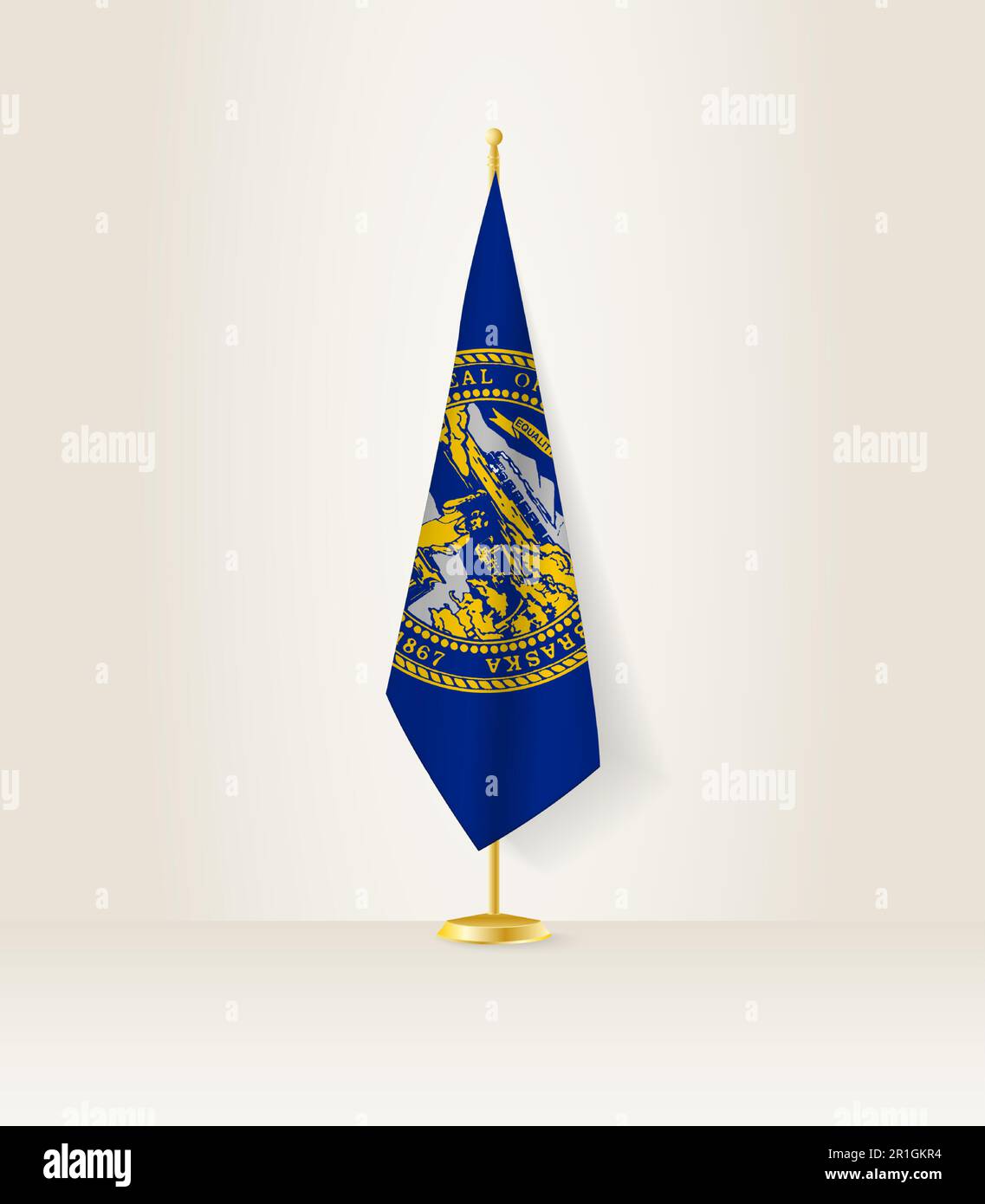 Nebraska flag on a flag stand. Vector illustration Stock Vector Image ...