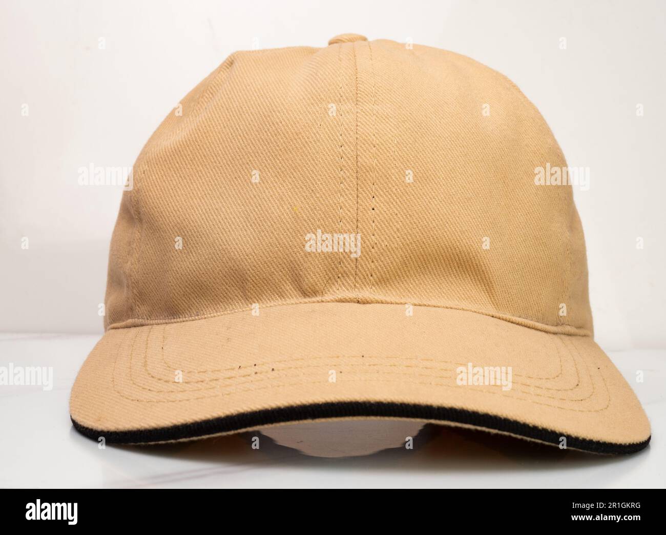Front view of a brown baseball hat on a white background Stock Photo ...