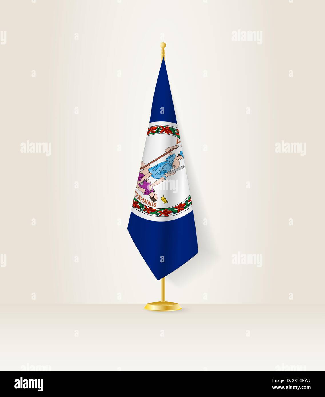 Virginia flag on a flag stand. Vector illustration Stock Vector Image ...