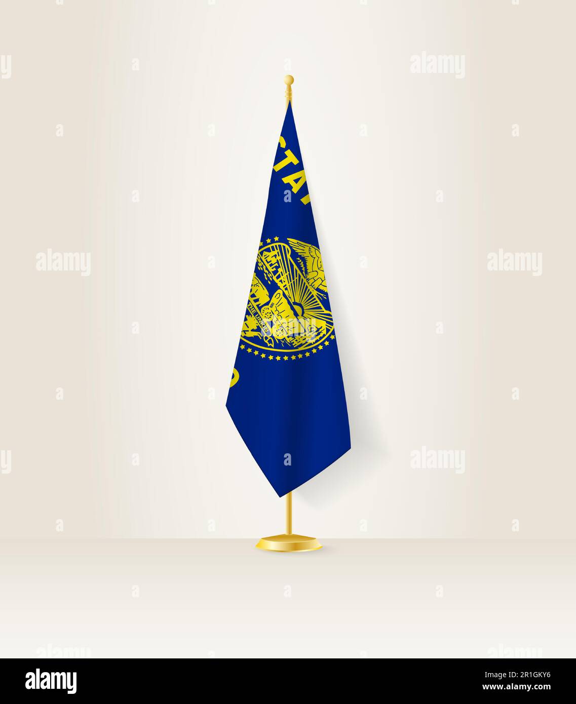 Oregon flag on a flag stand. Vector illustration Stock Vector Image ...