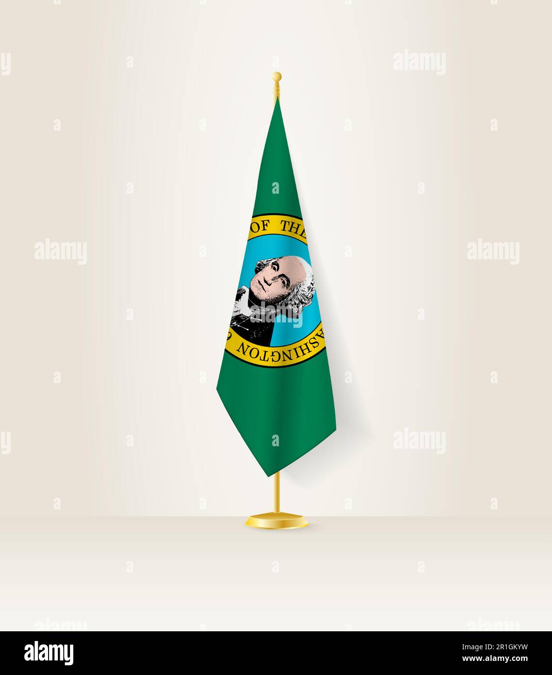 Washington flag on a flag stand. Vector illustration Stock Vector Image ...