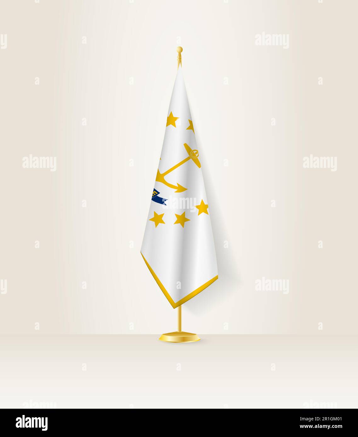 Rhode Island flag on a flag stand. Vector illustration Stock Vector ...