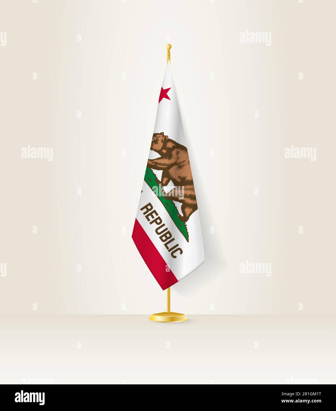 California flag on a flag stand. Vector illustration Stock Vector Image ...