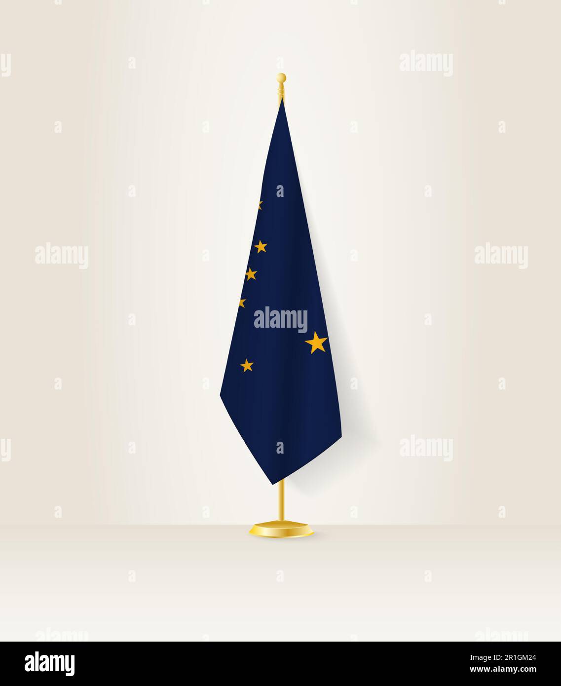 Alaska flag on a flag stand. Vector illustration Stock Vector Image ...