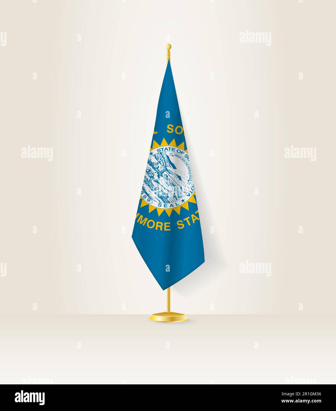 South Dakota flag on a flag stand. Vector illustration Stock Vector ...