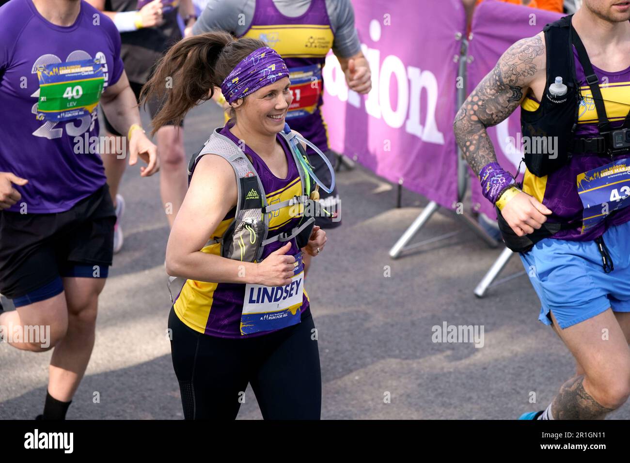 Lindsey Burrow, the wife of Rob Burrow, at the start of the 2023 Rob ...